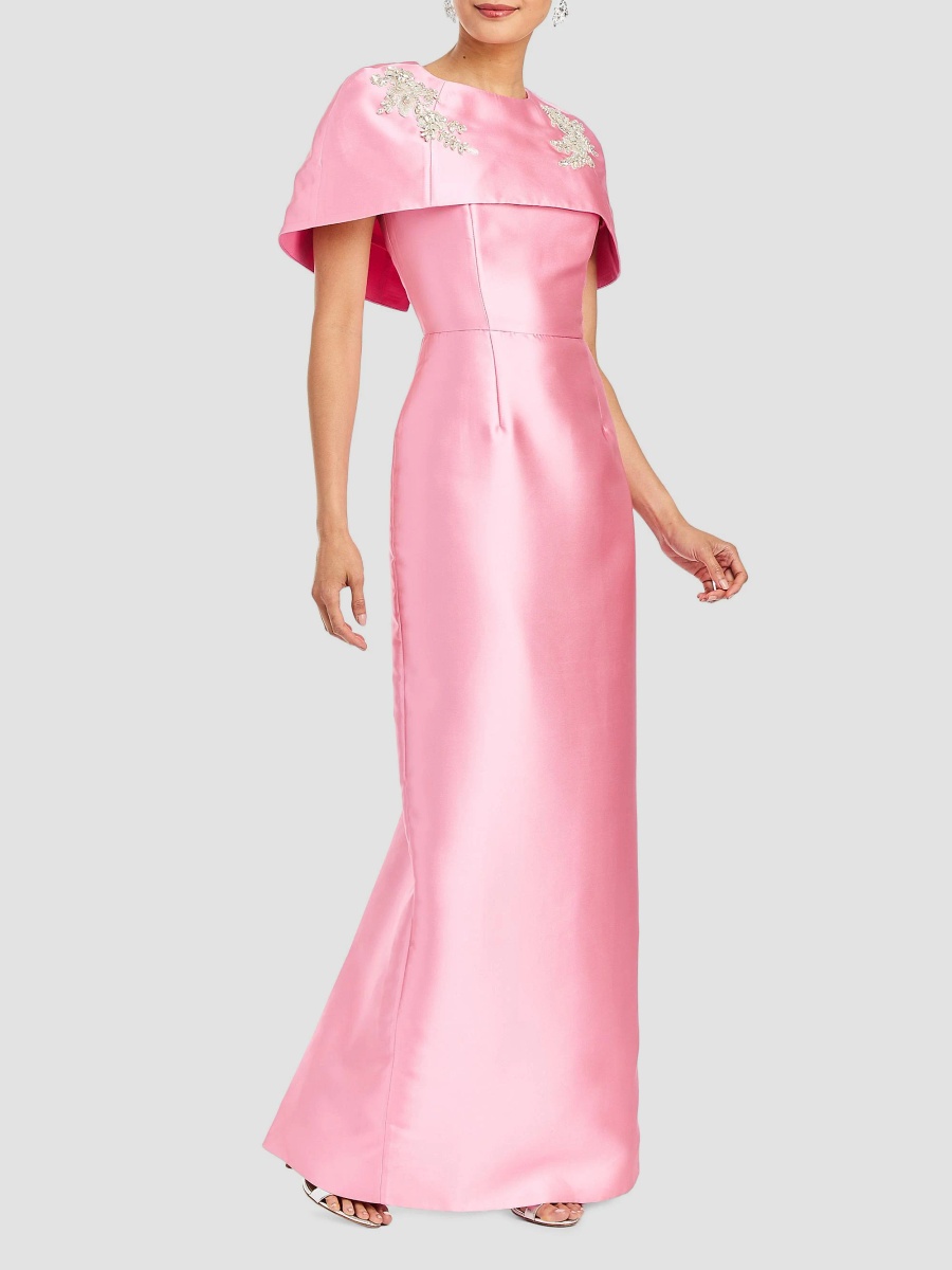 MESTIZA NEW YORK eve embellished convertible-cape column gown